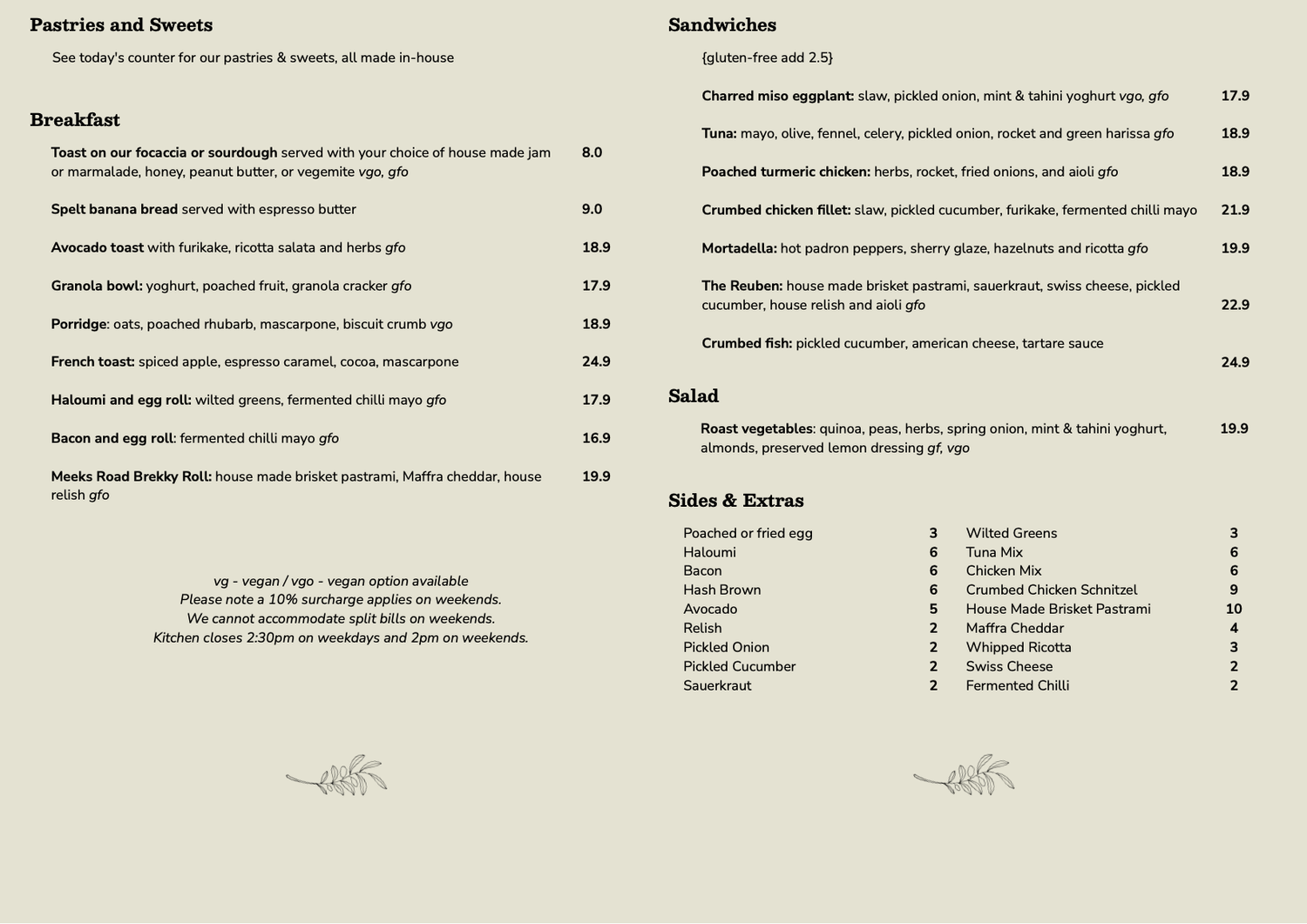 Menu — Angus Marrickville
