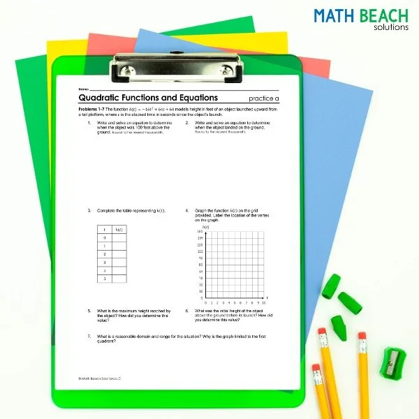 Texas Algebra 1 Curriculum — Math Beach Solutions