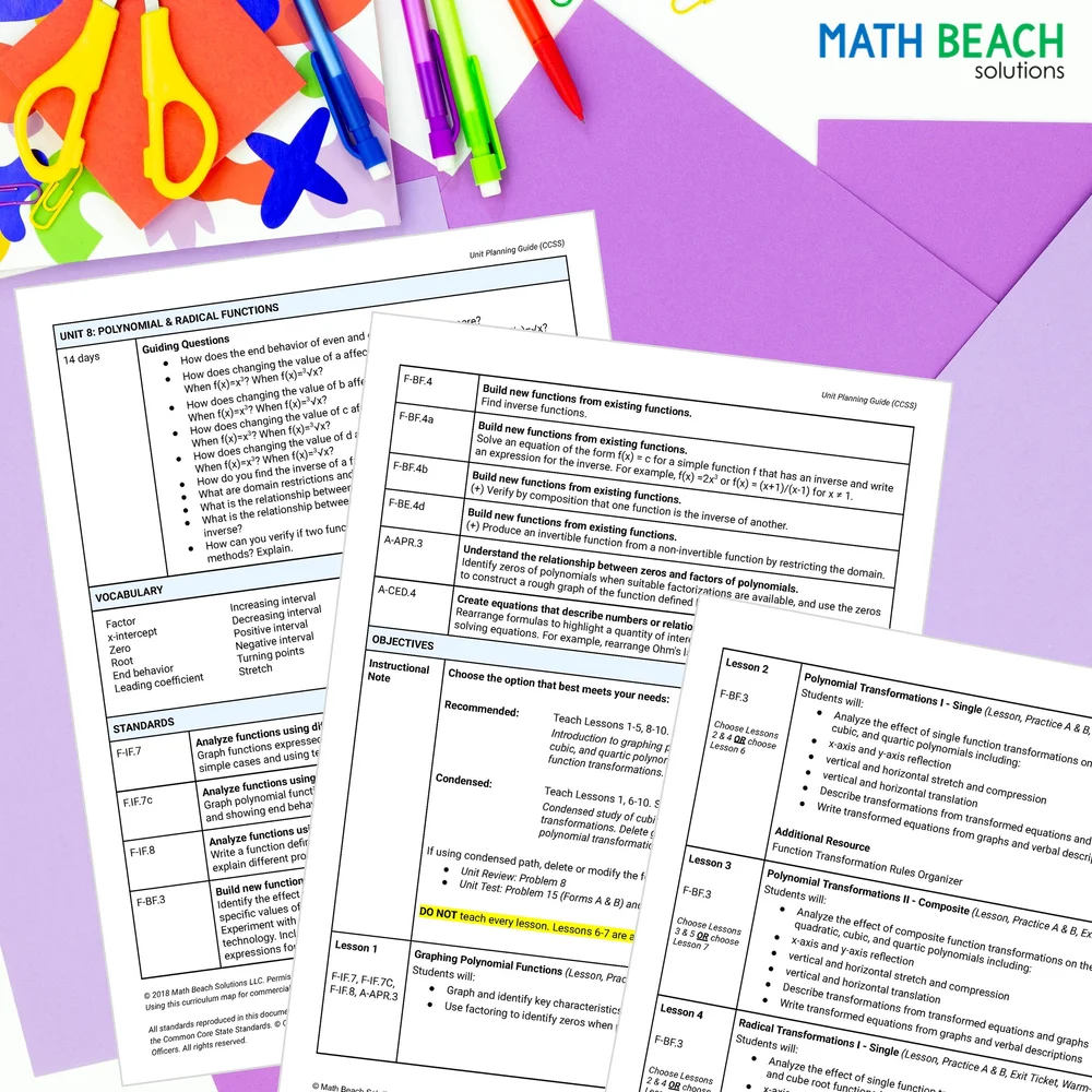 Algebra 2 Curriculum — Math Beach Solutions