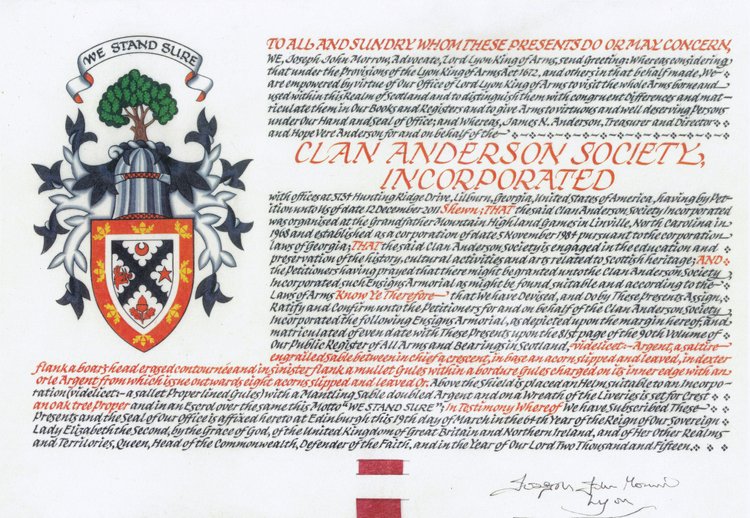 Tartan and Arms — Clan Anderson Society
