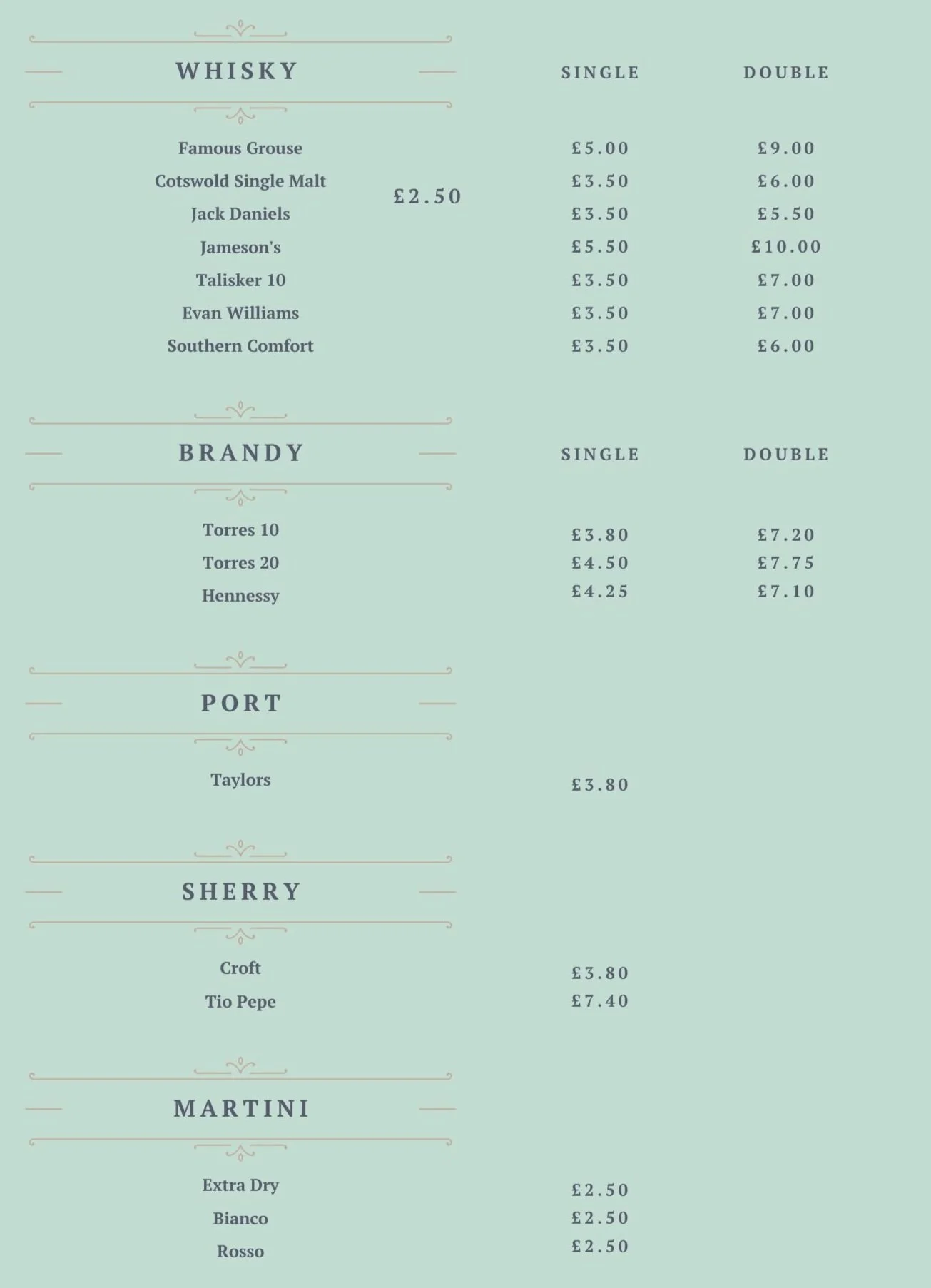 Drinks — The Bell & Cross Clent