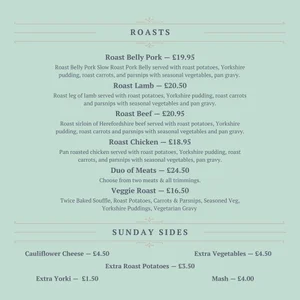 Sunday Lunch — The Bell & Cross Clent