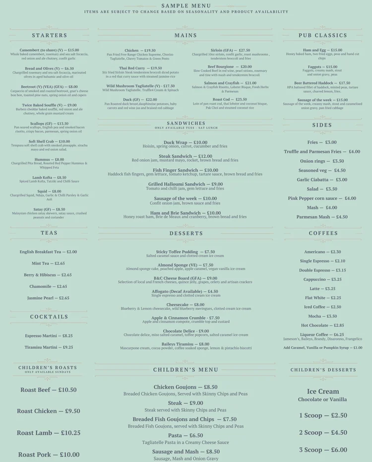A La Carte & Children — The Bell & Cross Clent