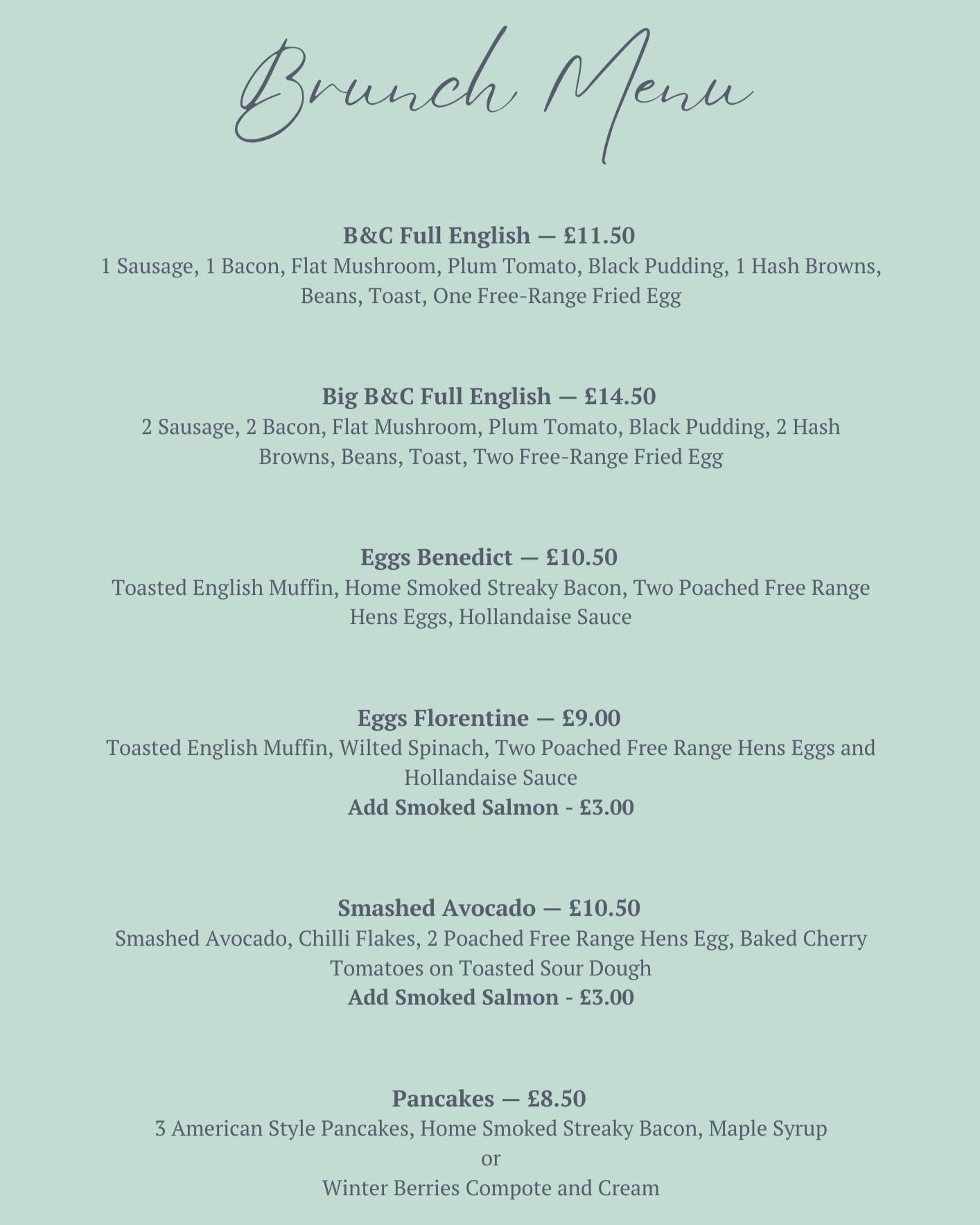 Saturday Brunch — The Bell & Cross Clent