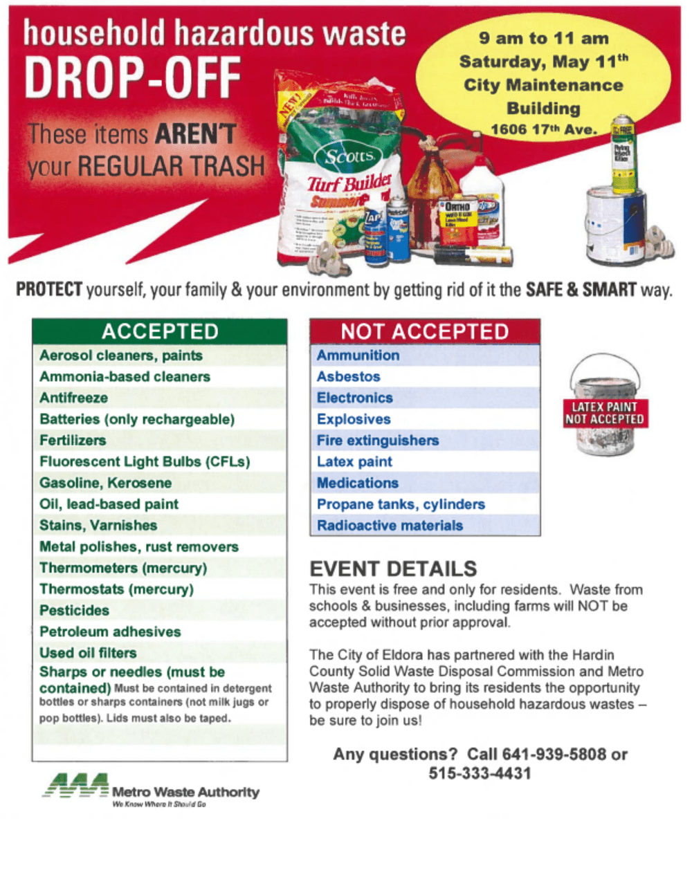 Household Hazardous Waste Drop-Off Event — City of Eldora