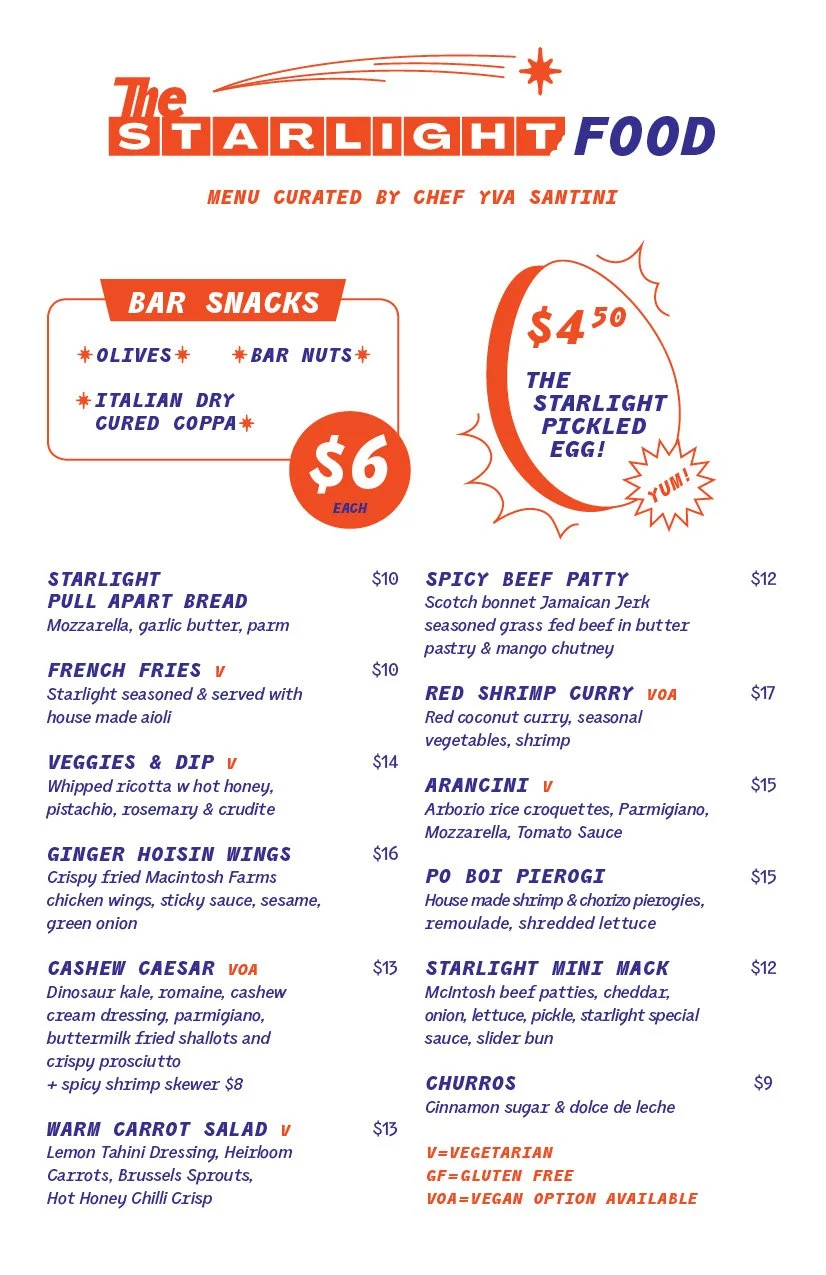 Delicious Snacks & Small Plates Menu — The Starlight