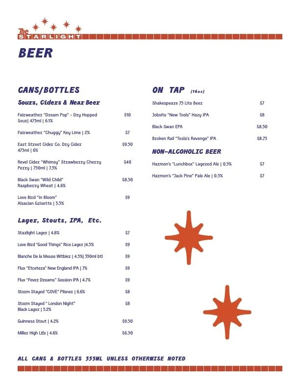 Refreshing Cocktails & Beverage Selection — The Starlight