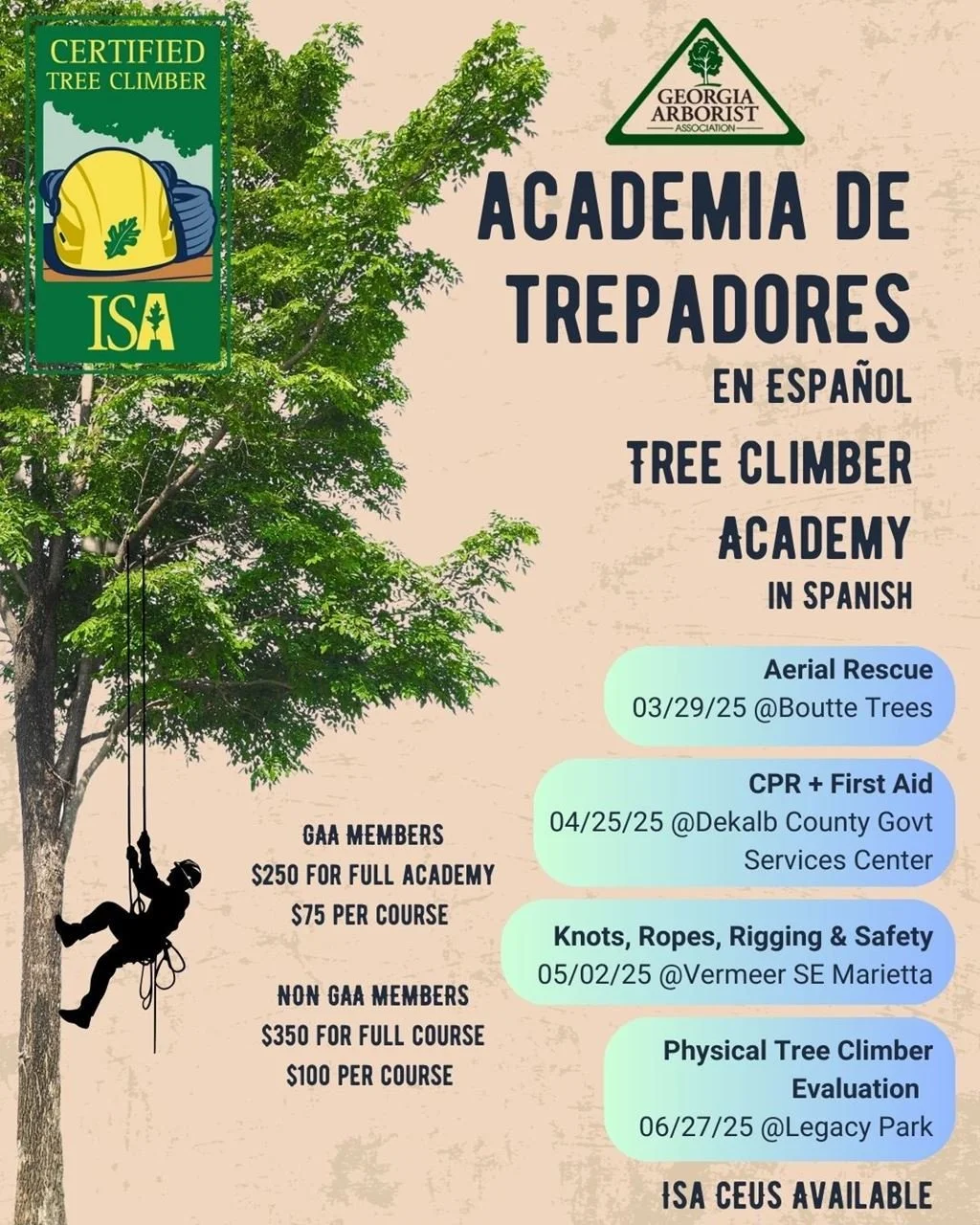 Tree Climber Academy; Academia de trepadores de árboles — Georgia ...