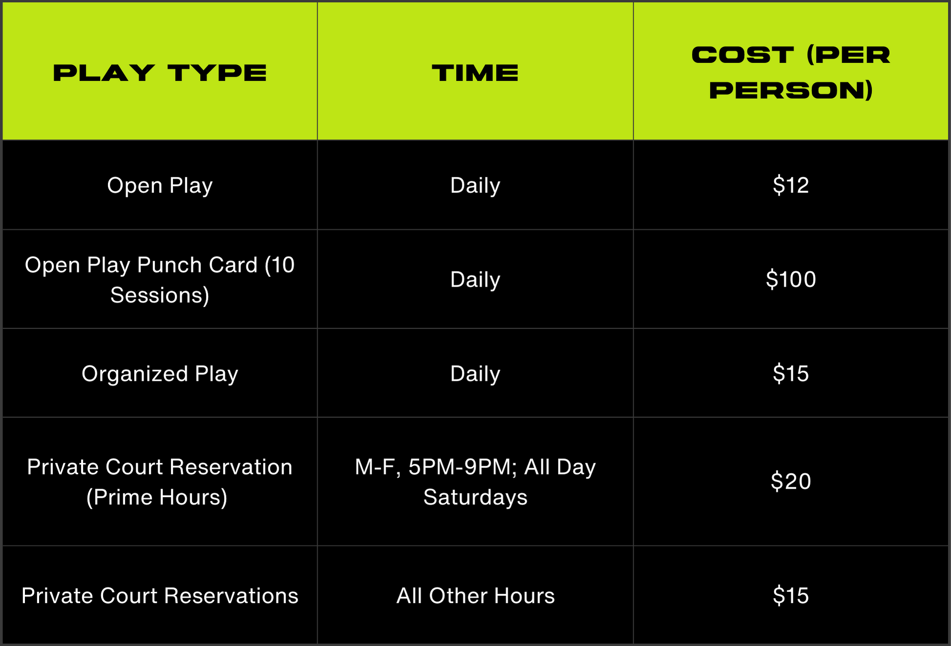 Guest Pricing — The Flying Pickle