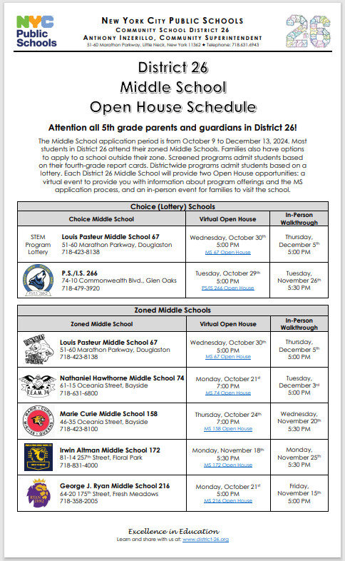 D26 Middle Schools — District 26