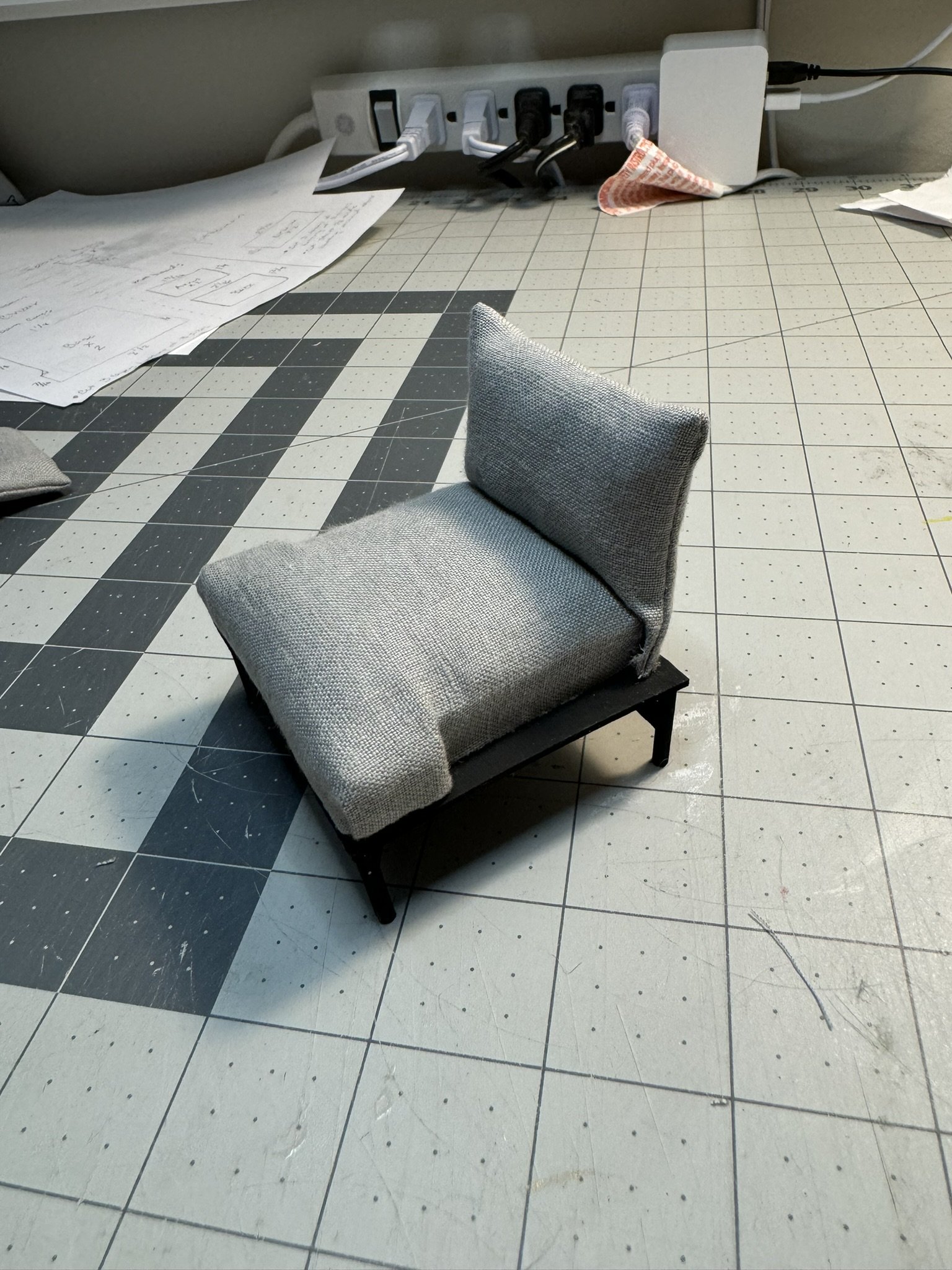 Upholstered Dollhouse Chair Tutorial + Matching Ottoman — Martin Goes Mini