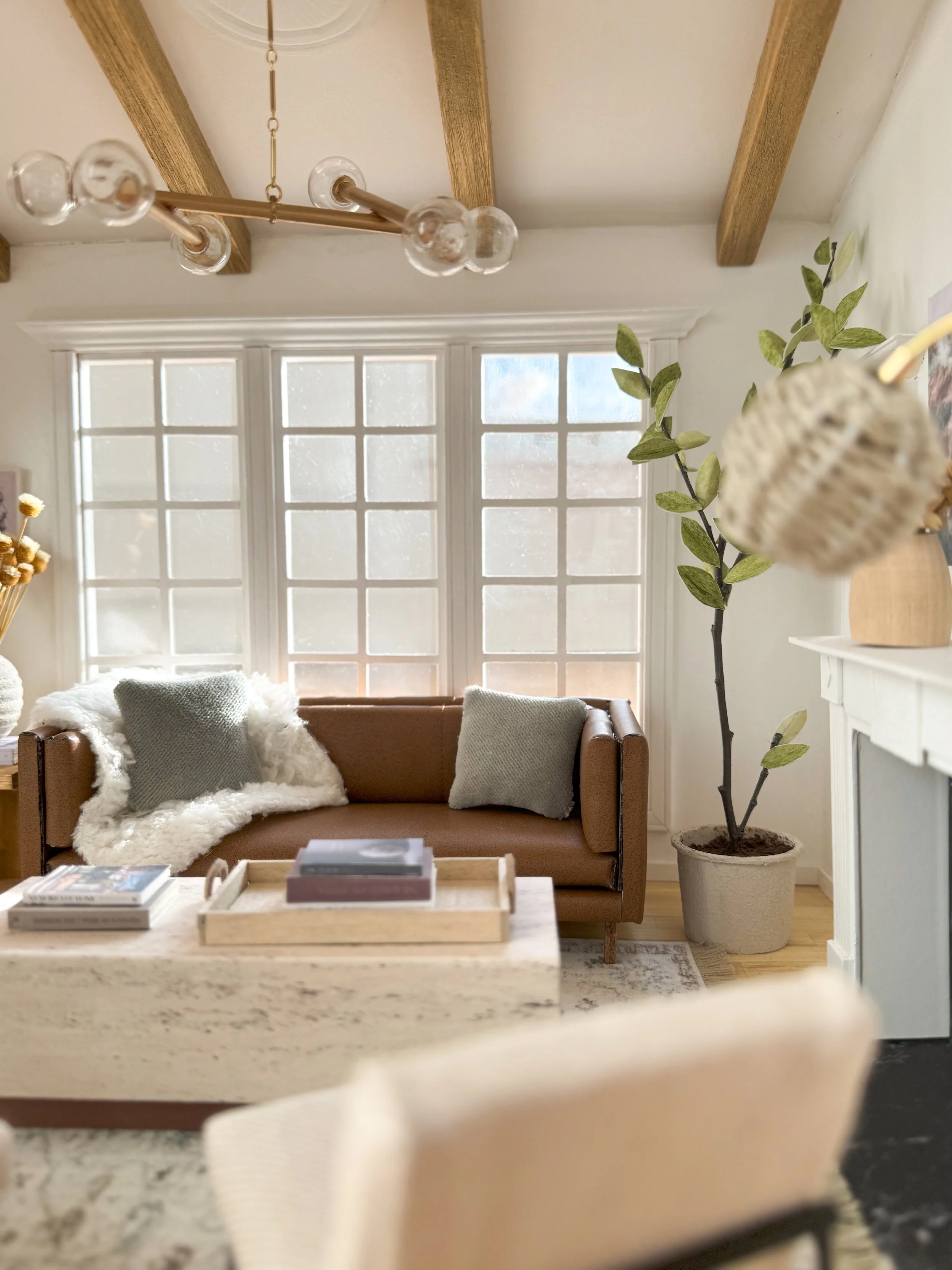 Modern Moody Dollhouse Living Room Reveal — Martin Goes Mini