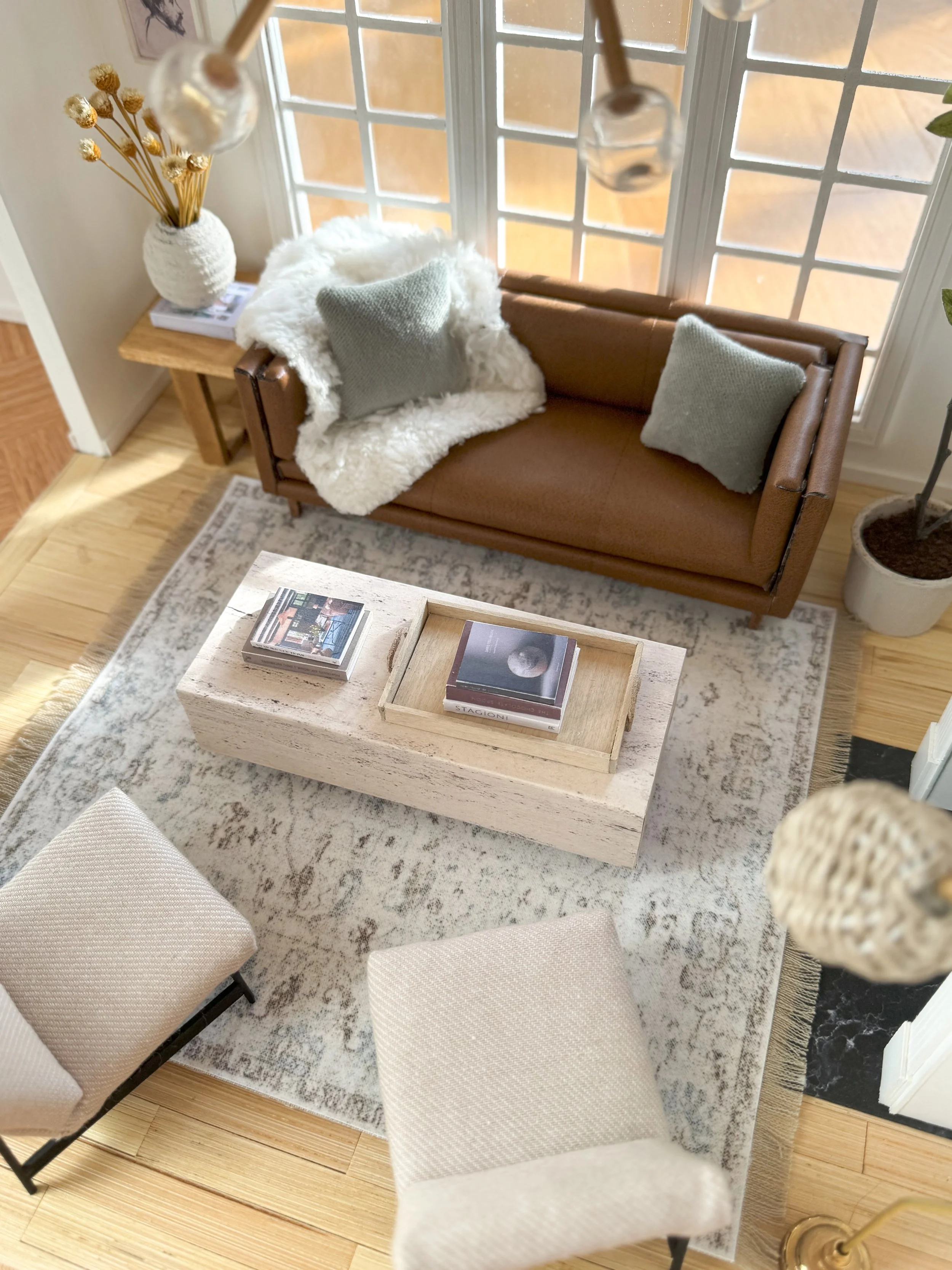 Modern Moody Dollhouse Living Room Reveal — Martin Goes Mini