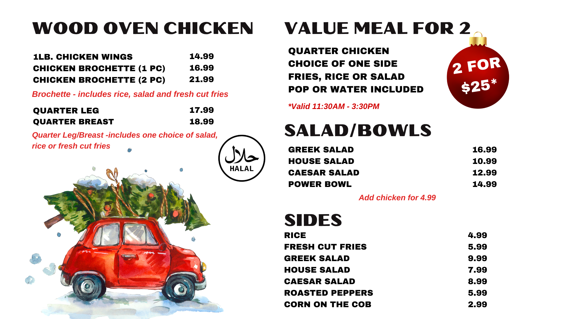 Menu — Clucker's Wood Oven