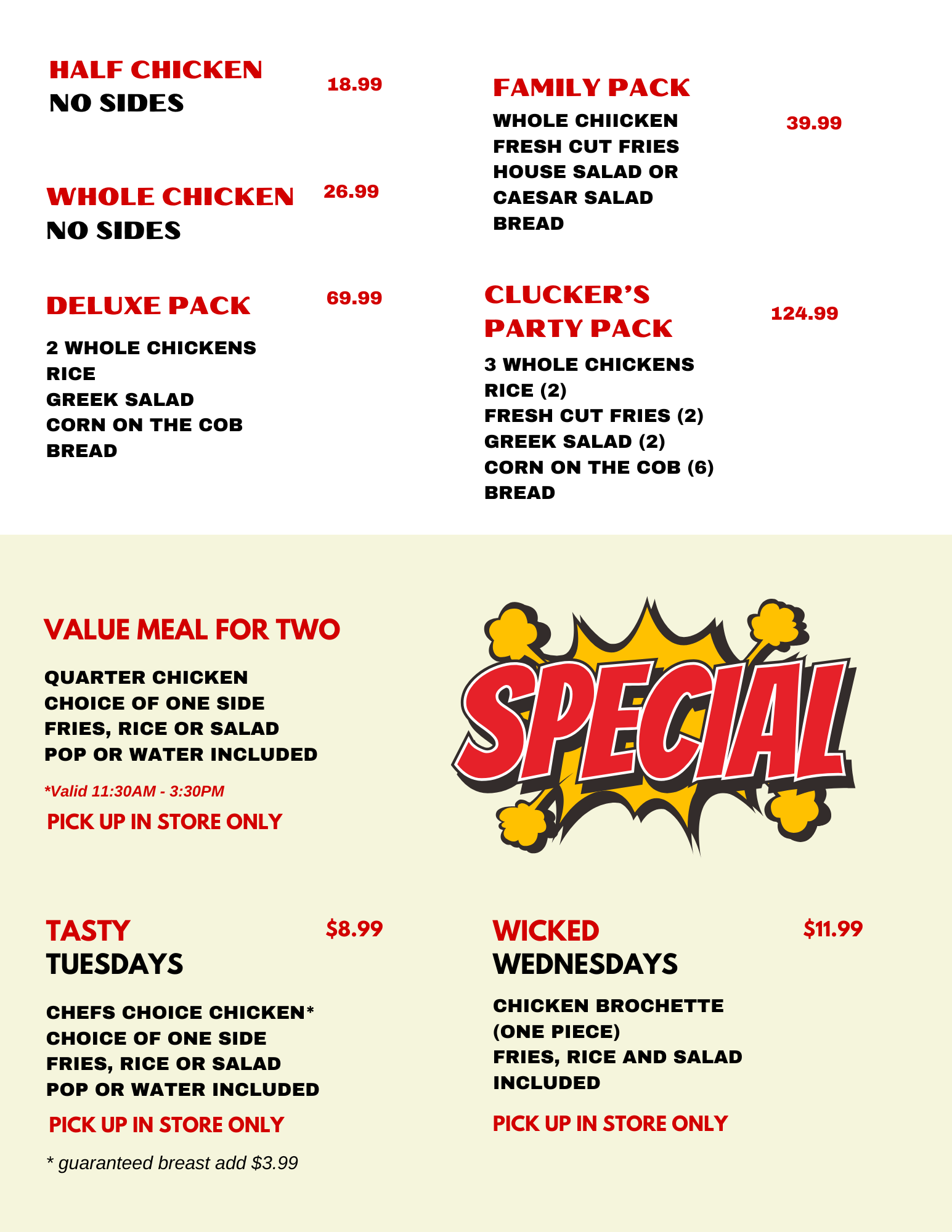 Menu — Clucker's Wood Oven