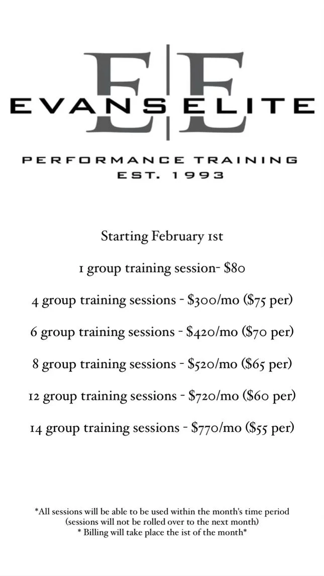 Pricing — Evans Elite Performance Training