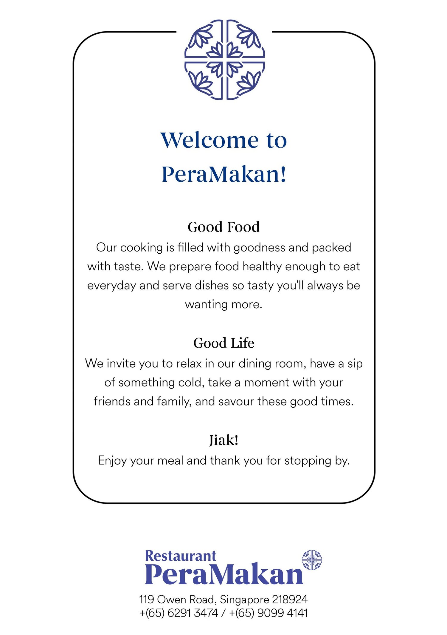 Menu — PeraMakan Restaurant