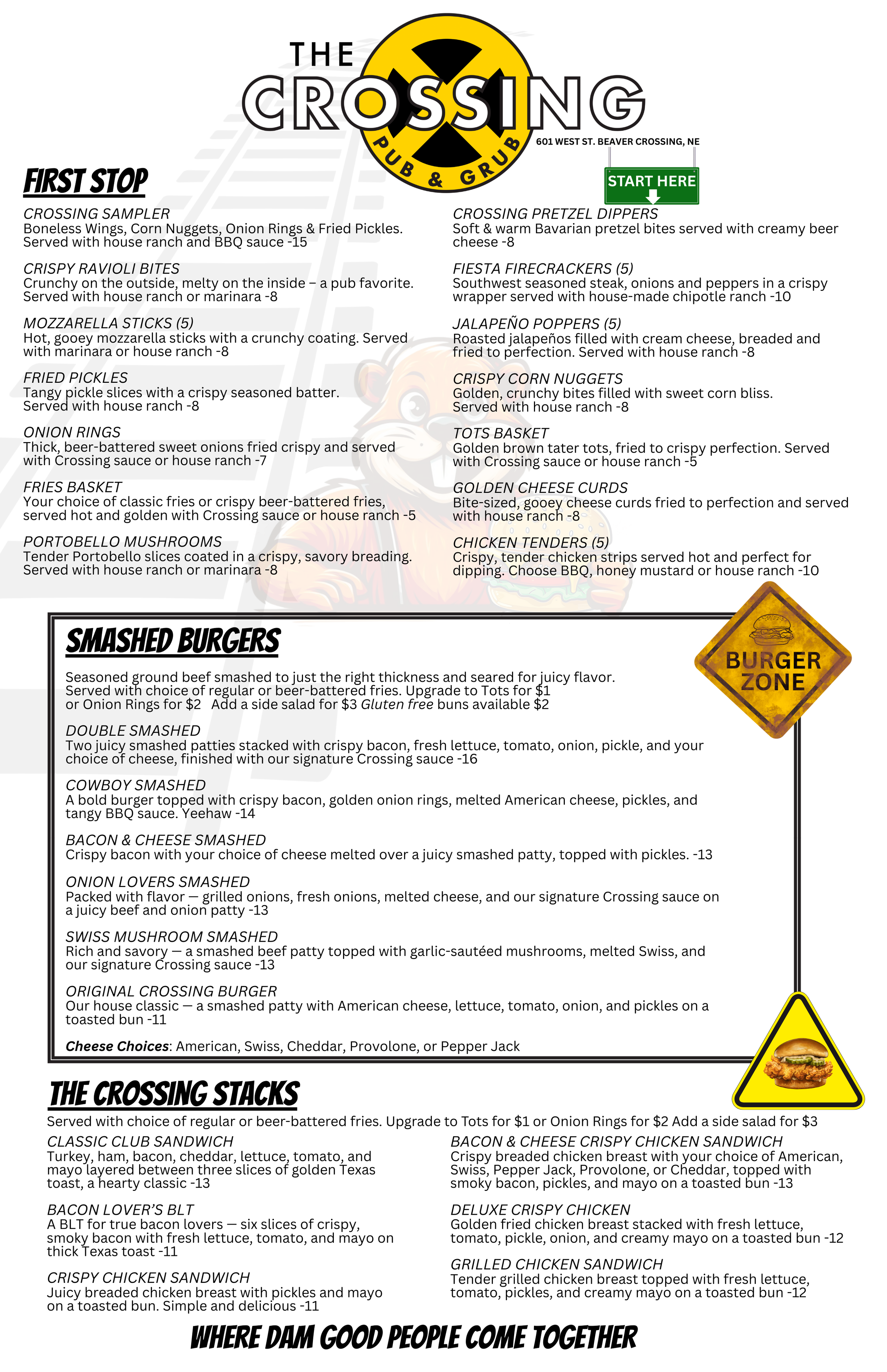 Menu — The Crossing Pub and Grub