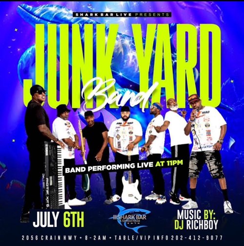 Shark Bar Live Presents Junk Yard Band — Shark Bar & Seafood House