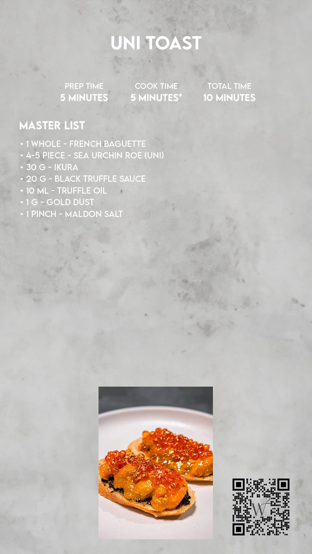 Uni Toast | W2 Recipes | Restaurant Quality Recipes At Home