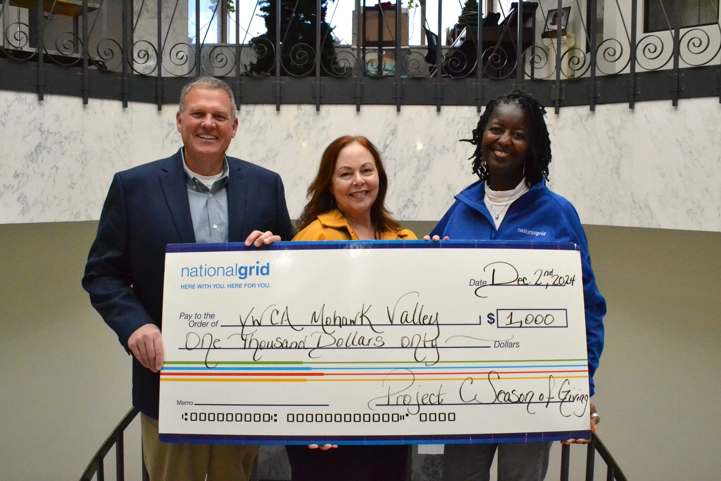 YWCA Mohawk Valley Receives Holiday Funds from National Grid — YWCA ...