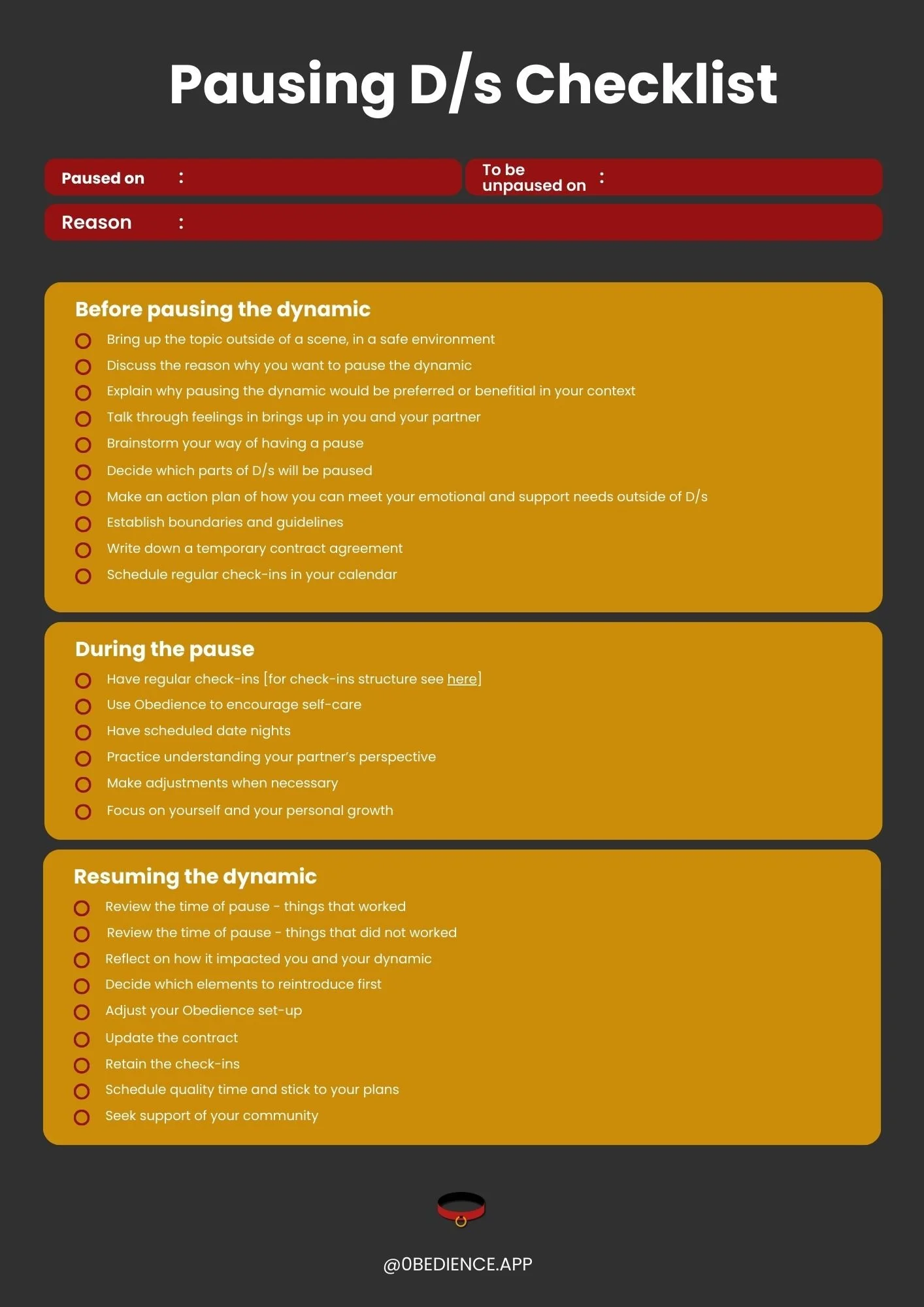 Pause Your Dom/sub Dynamic Long-Tem in 4 Steps — Obedience | BDSM habit ...