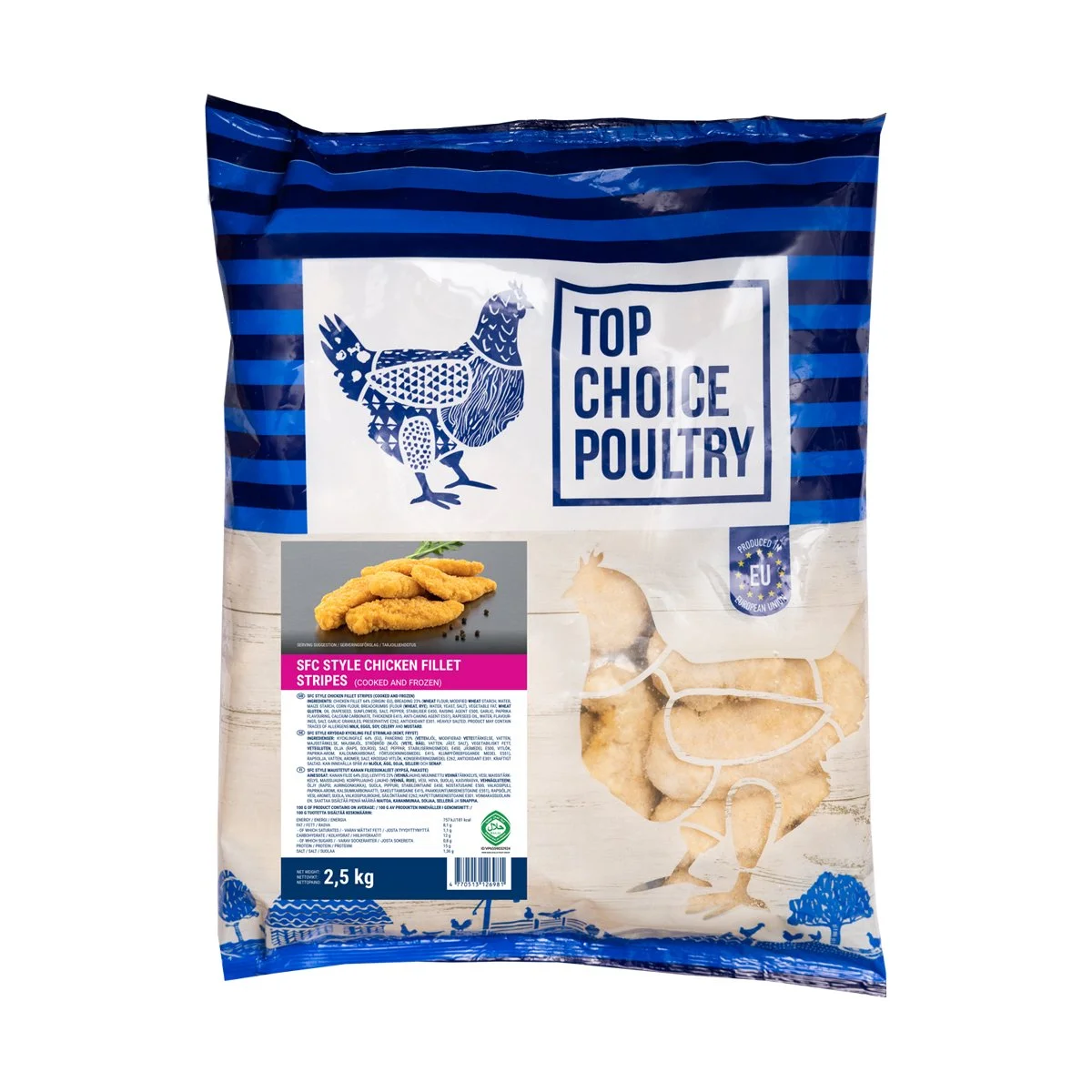 Top Choice Poultry Kanan sisäfilee paneroitu 2,5 kg — PNM-Chipsters