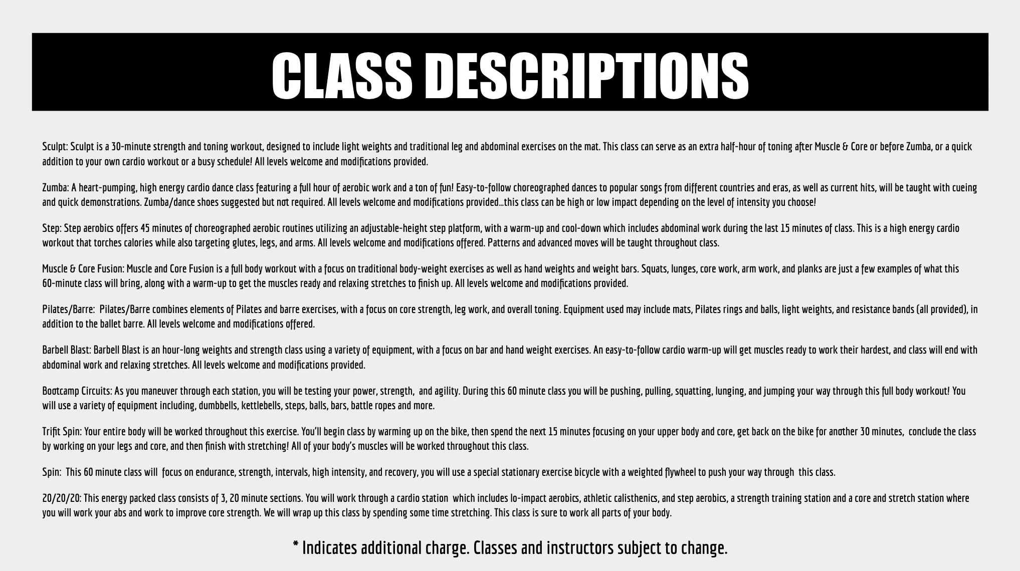 Class Schedule — FIT REPUBLIC CAPE COD