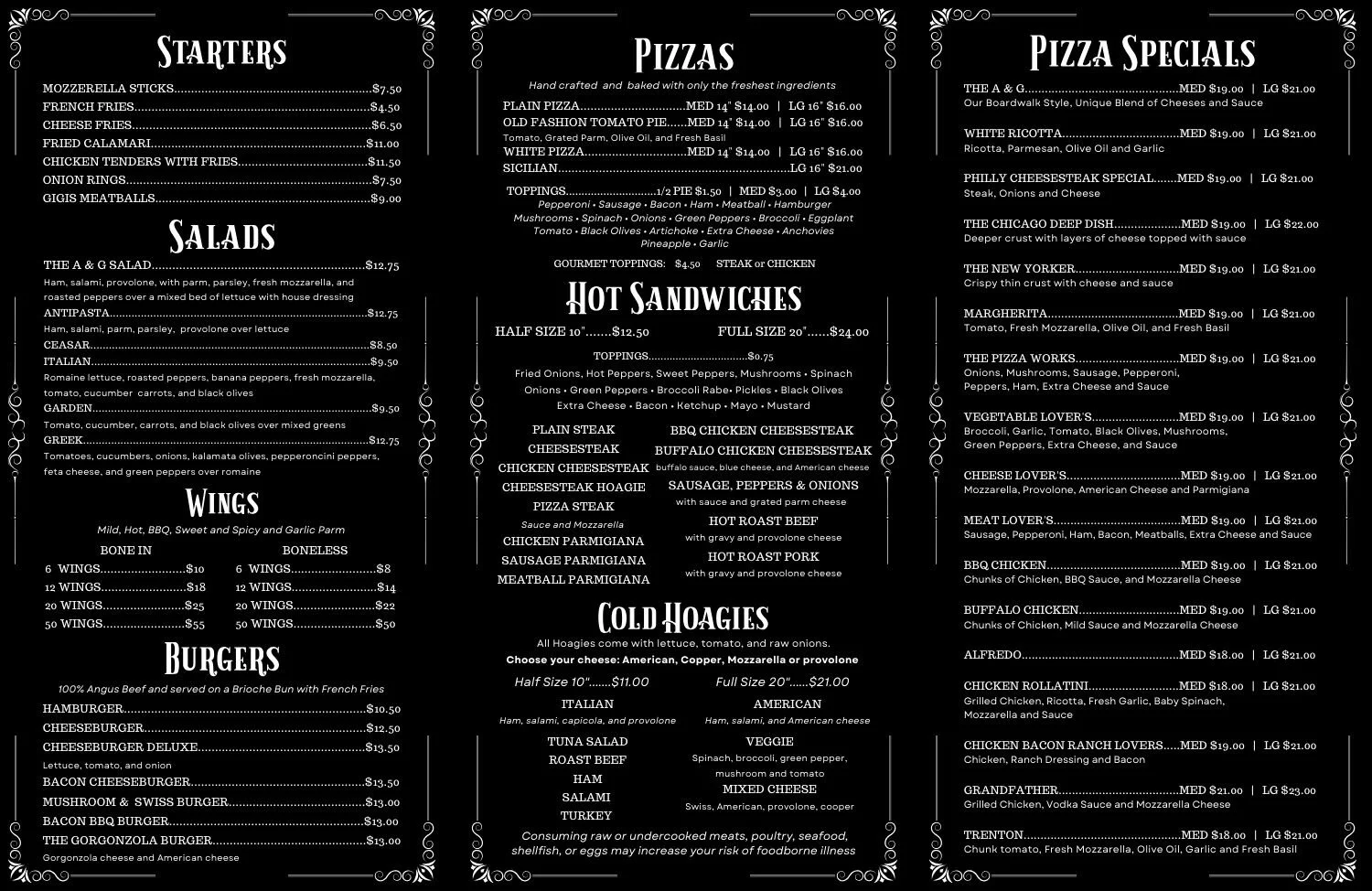 Menu — Fresh Baked Stone Pizza