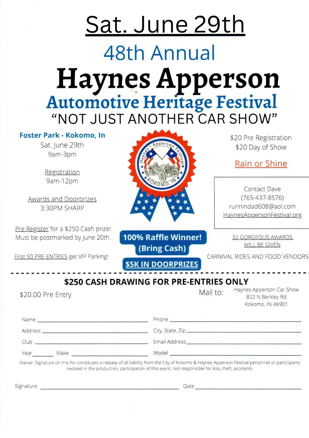 CAR SHOW AND CRUISE IN — Haynes Apperson Festival