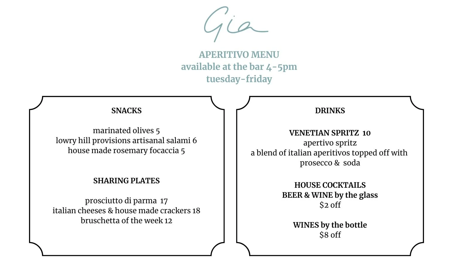 menus — gia