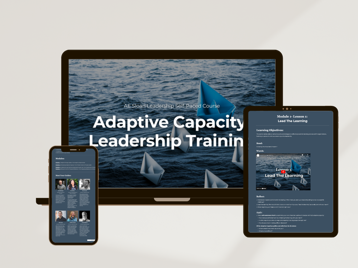 Adaptive Capacity Leadership Training: Self- Paced Course — AE Sloan ...