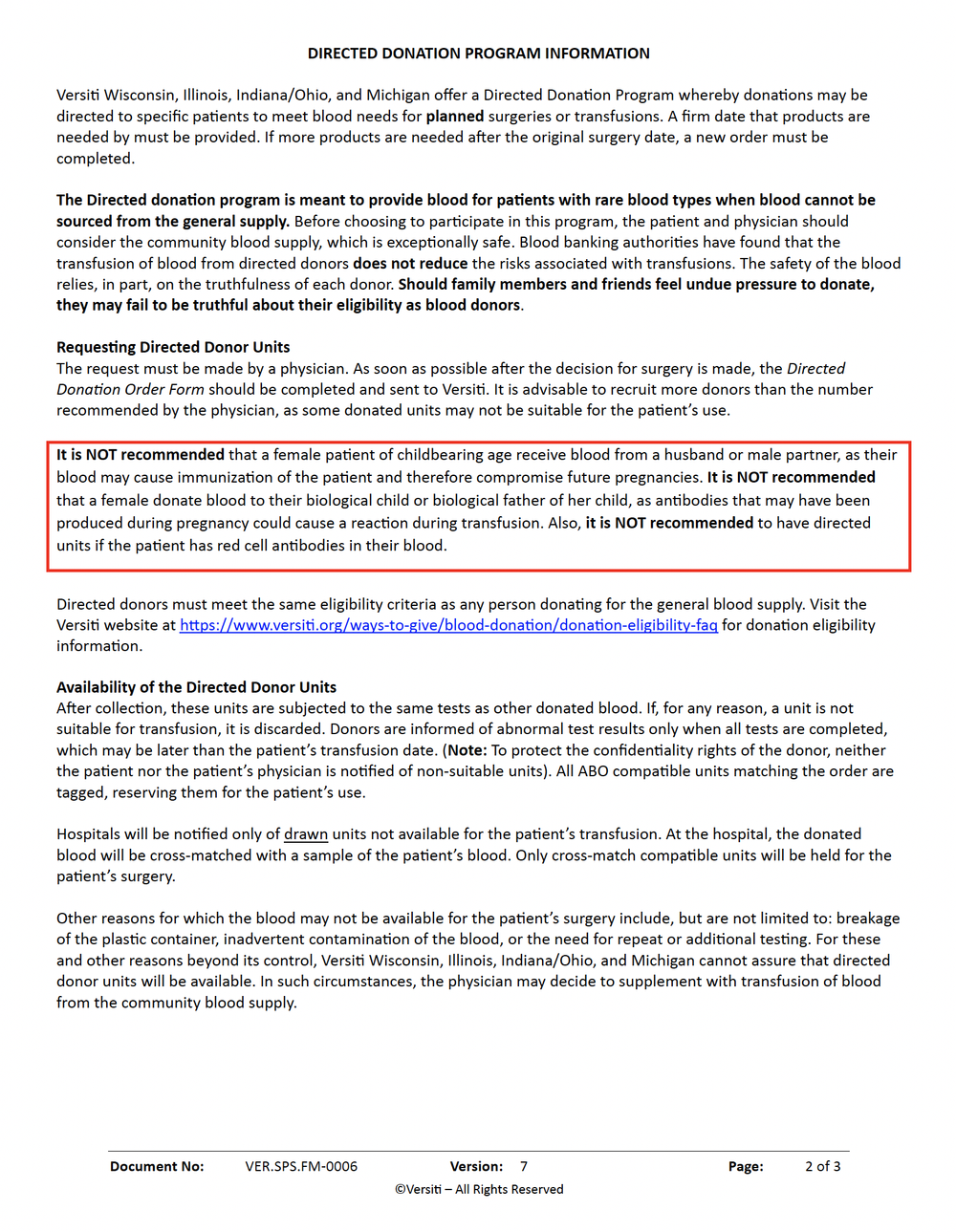 Directed Donation Order Forms — Safe Blood Donations & Transfusions ...