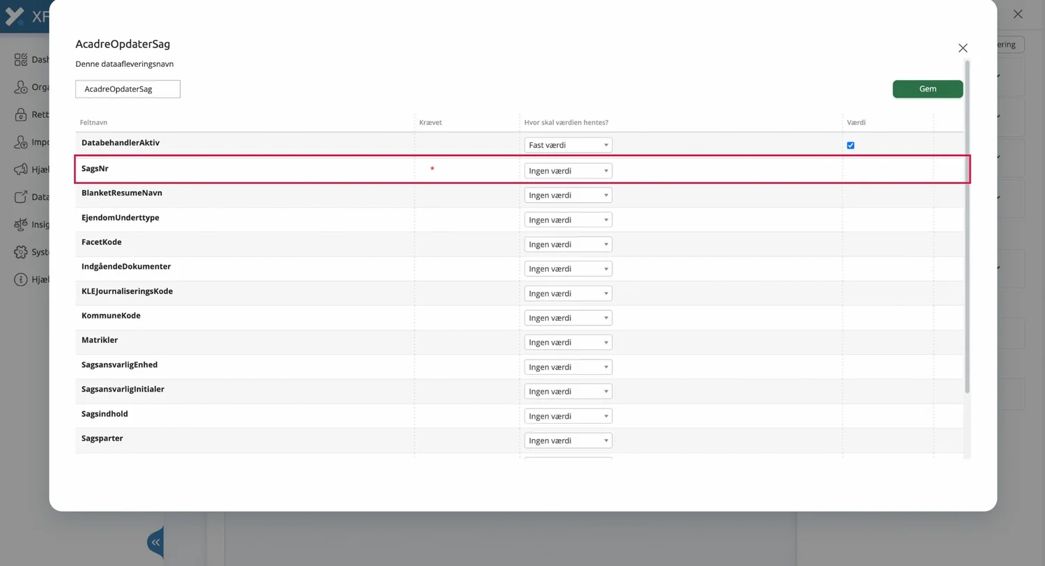 Integrationer: Acadre — XFlow Support