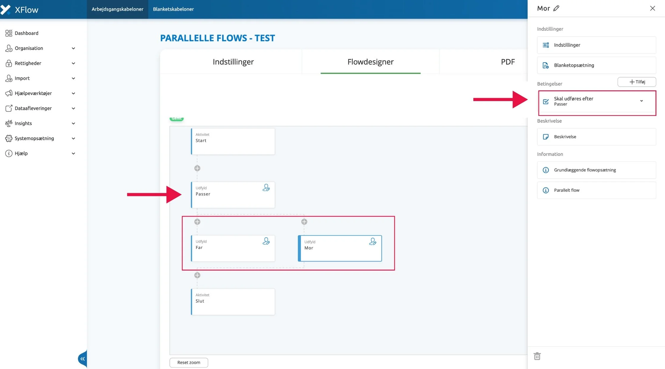 BM: Opsætning af parallelle flows — XFlow Support
