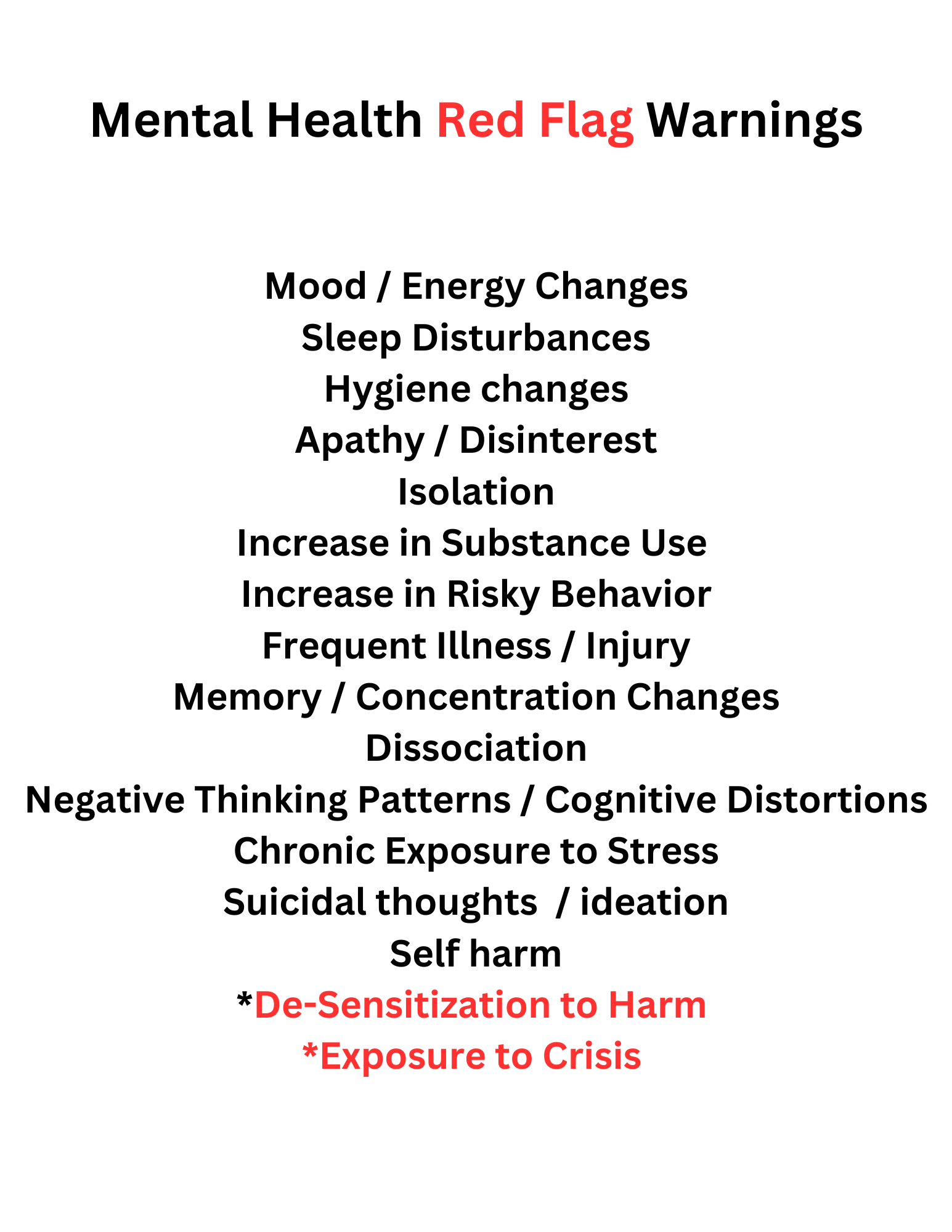 Mental Health Red Flag Warnings — Avery Counseling & Services, LLC