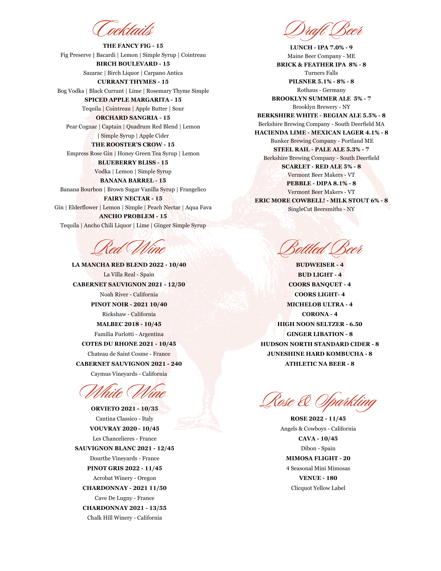Menu — The Farm Table