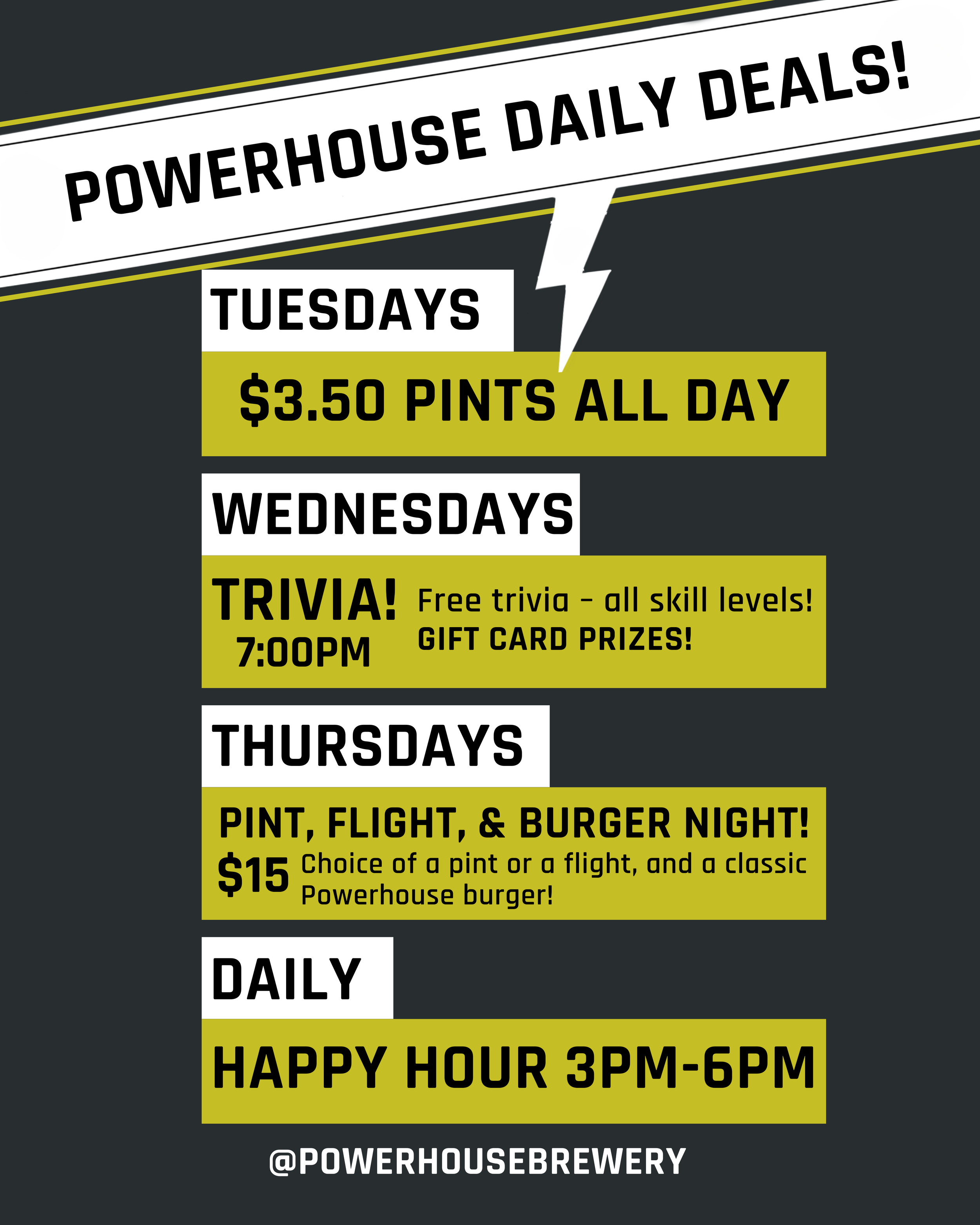 Powerhouse Brewery Beer and Tap List — Powerhouse Restaurant and Brewery