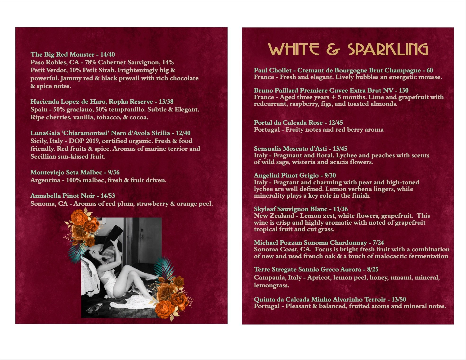 Menu and House Rules — Sips On Second