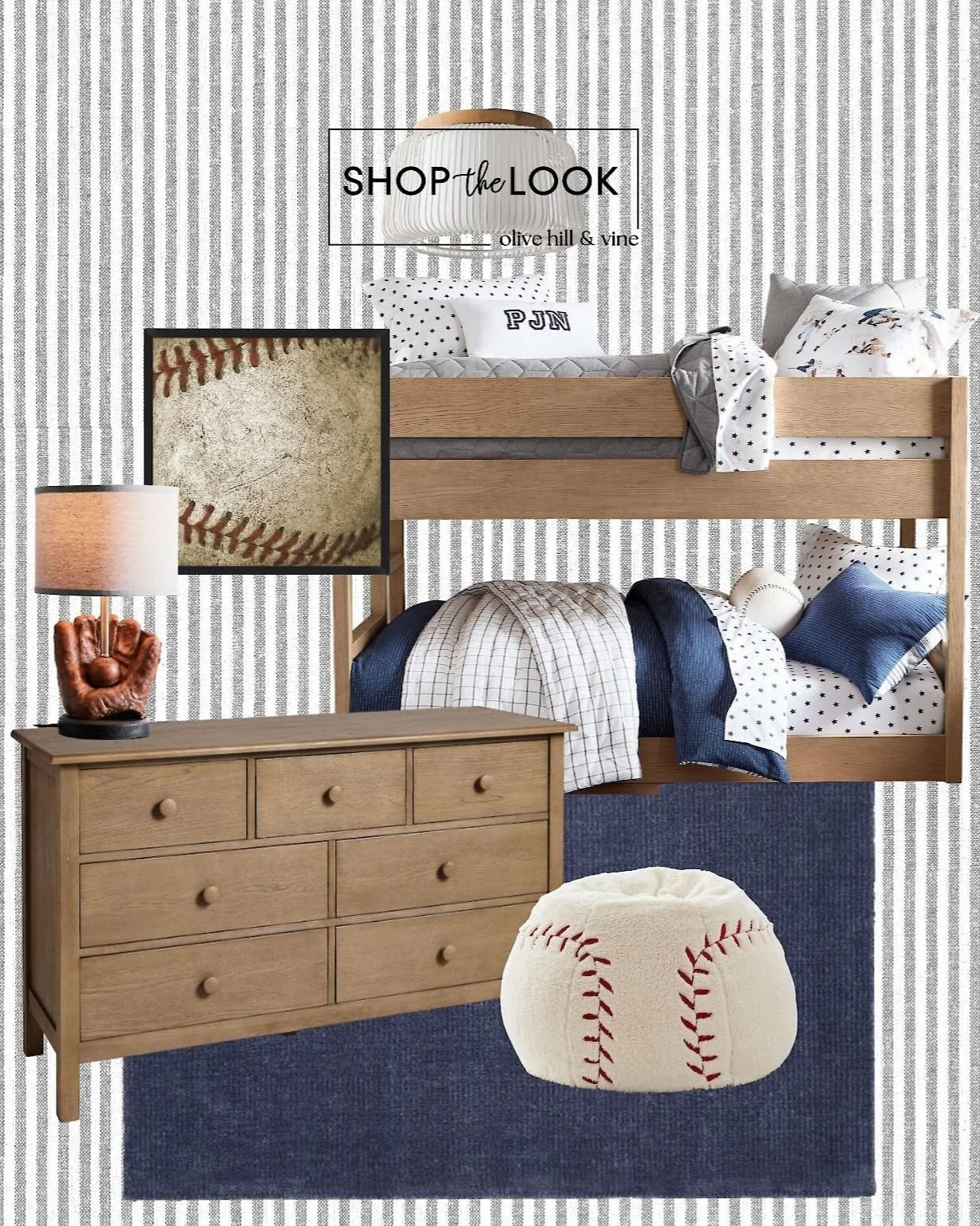 Baseball Bunk Bedroom — OliveHillandVine