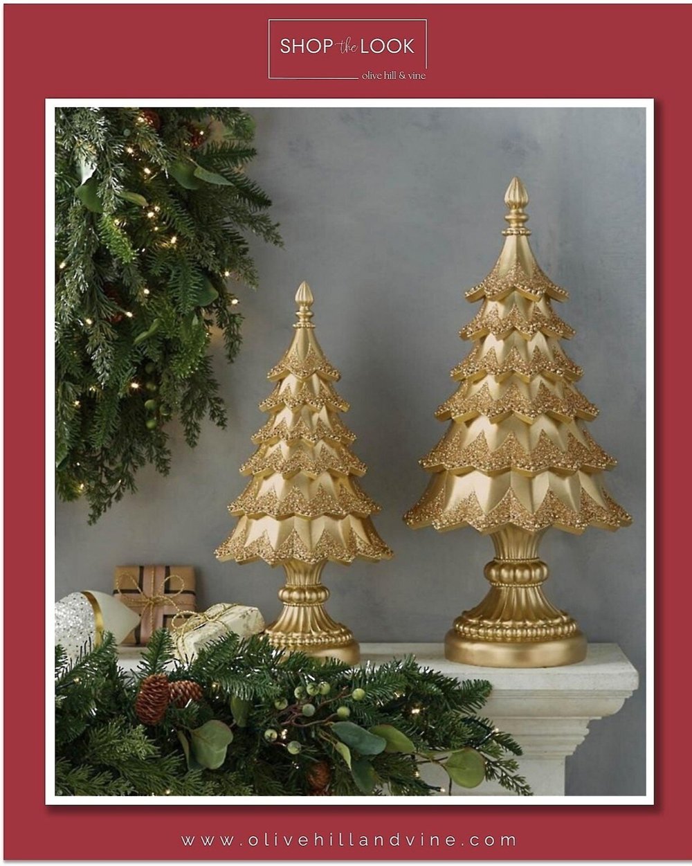 Gold Tree Mantel Decor — OliveHillandVine