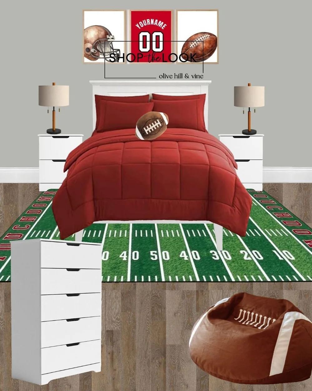 Touchdown-Inspired Boys' Bedroom — OliveHillandVine