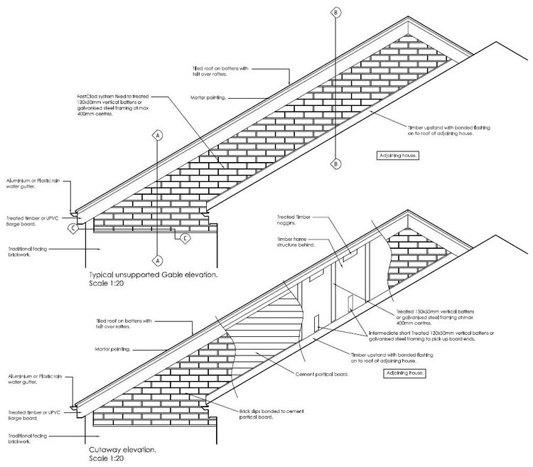 brick slip system unsupported gables