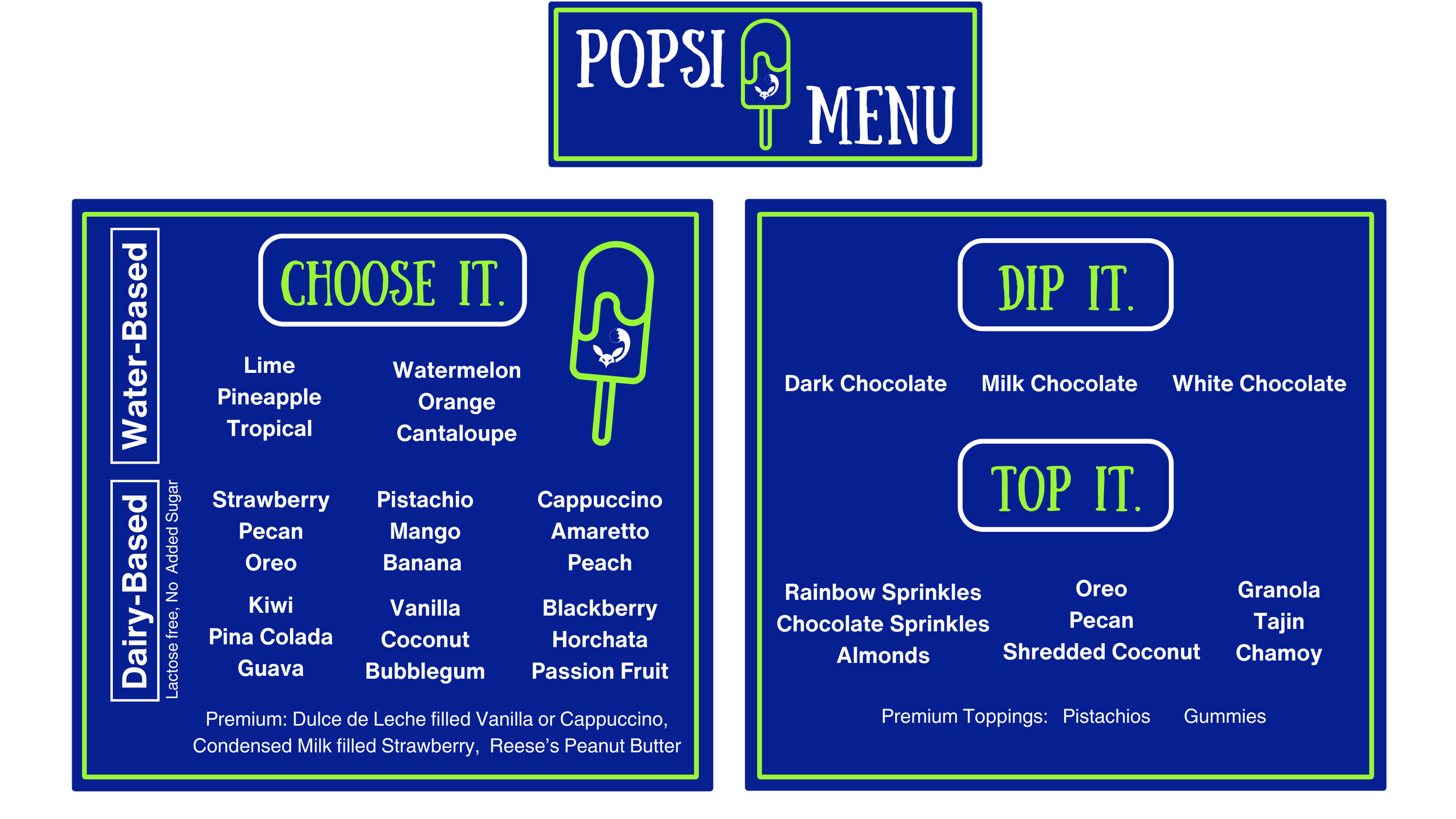 Popsi Menu — PopsiBar
