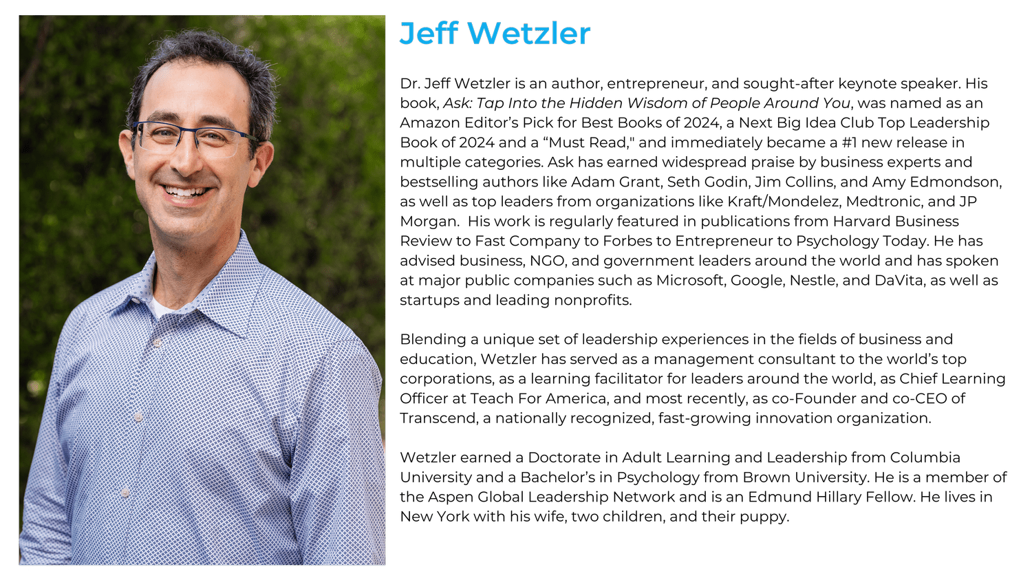 Ask | Jeff Wetzler