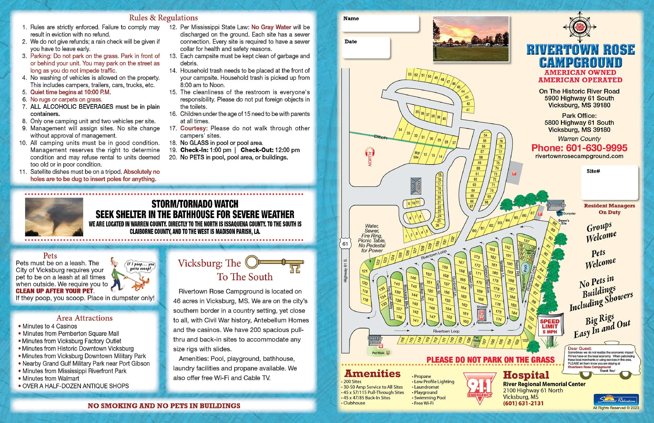Park Map — Rivertown Rose Campground | Vicksburg, MS
