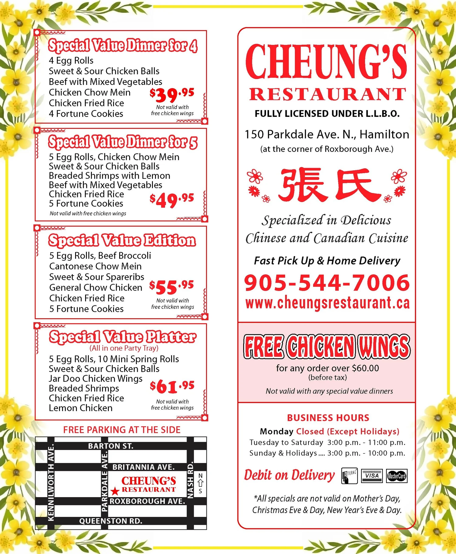Menu — Cheung's Restaurant