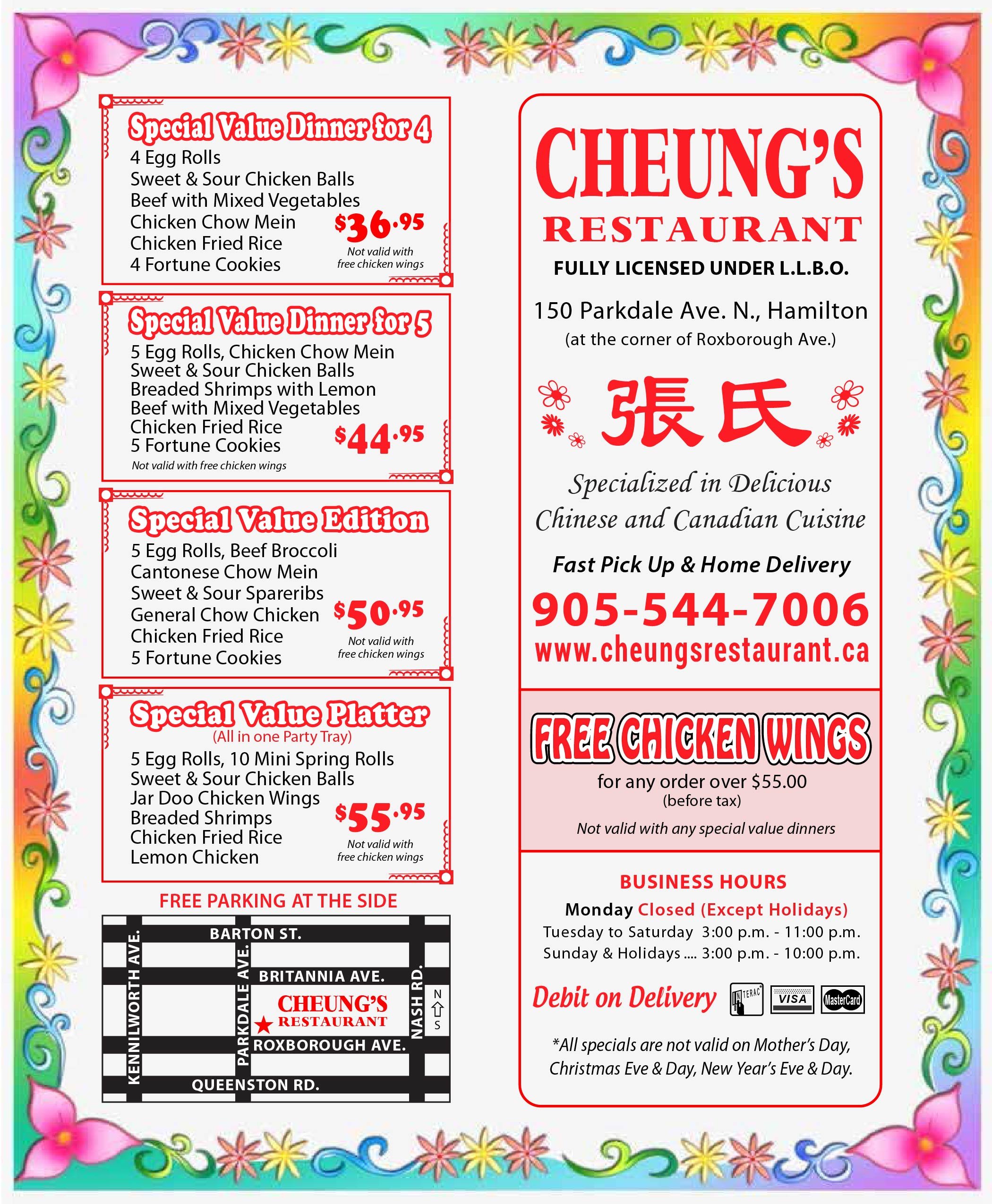 Menu — Cheung's Restaurant