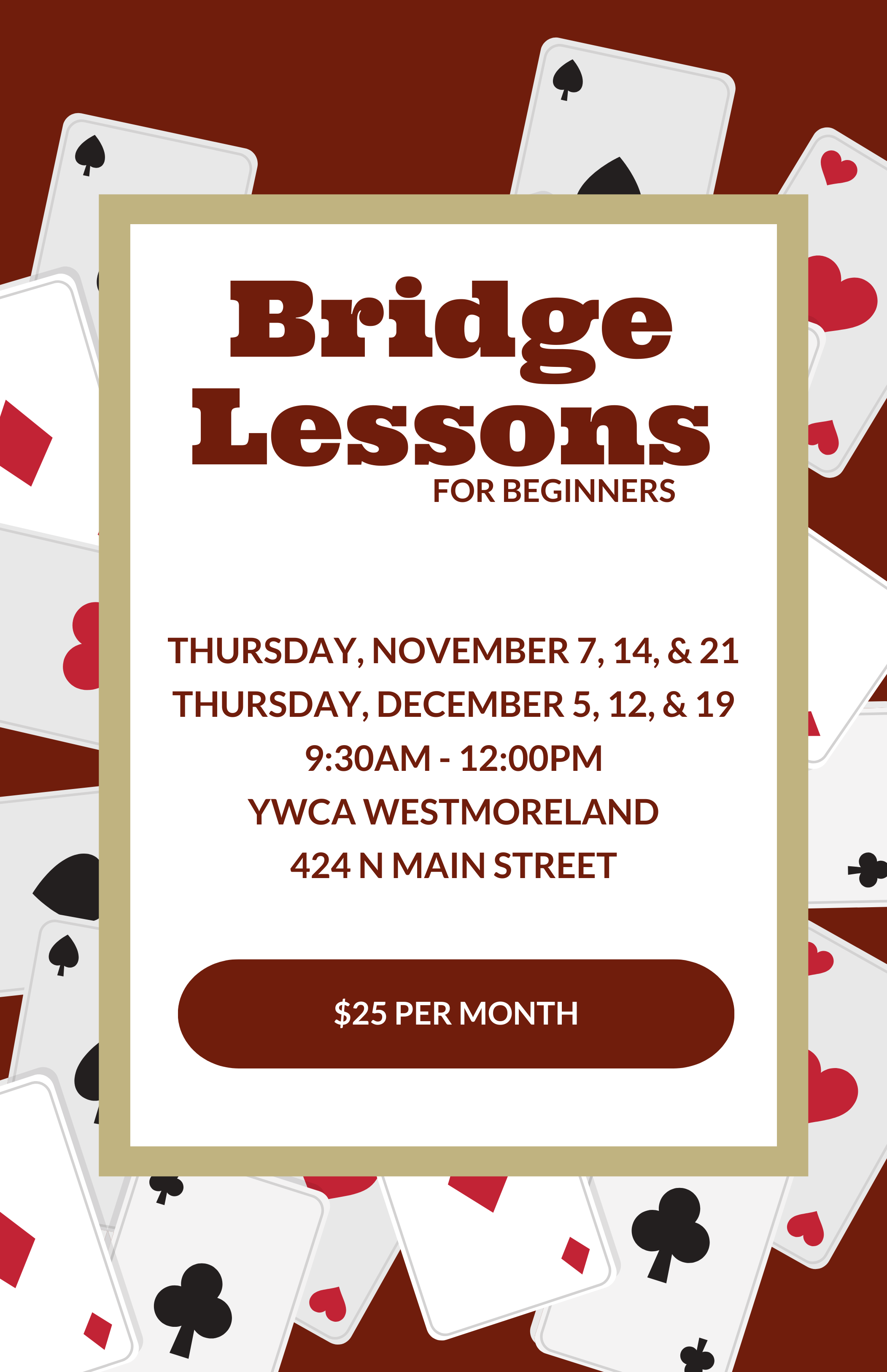 Bridge Lessons for Beginners — YWCA Westmoreland County | Technology Classes | ESL Classes ...
