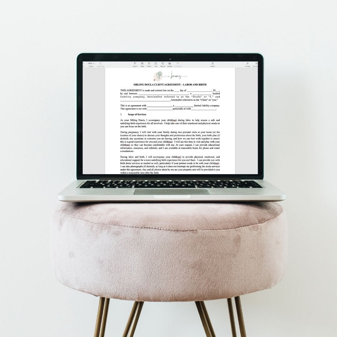 SIBLING DOULA Contract — Birth Becomes You